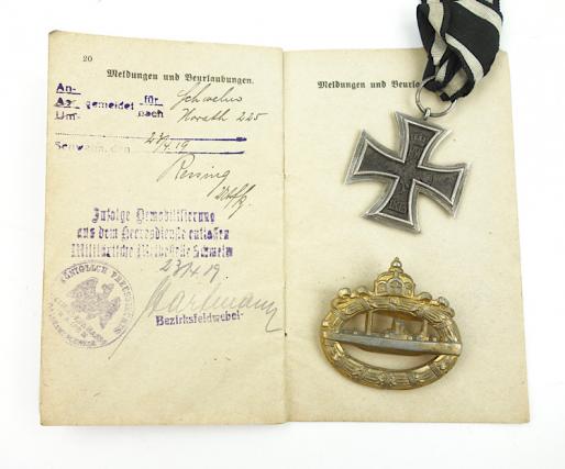 IMCS Militaria German WW1 U Boot Pass With Insignia U34 Canaris imcs-militaria-german-ww1-u-boot-pass-with-insignia-u34-canaris