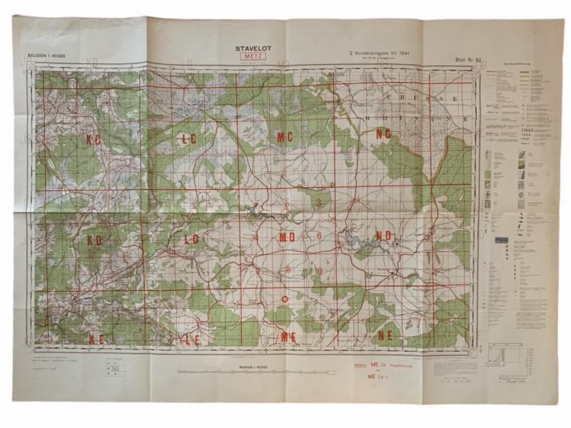 IMCS Militaria | Wehrmacht Staff Road Map Stavelot Ardennes