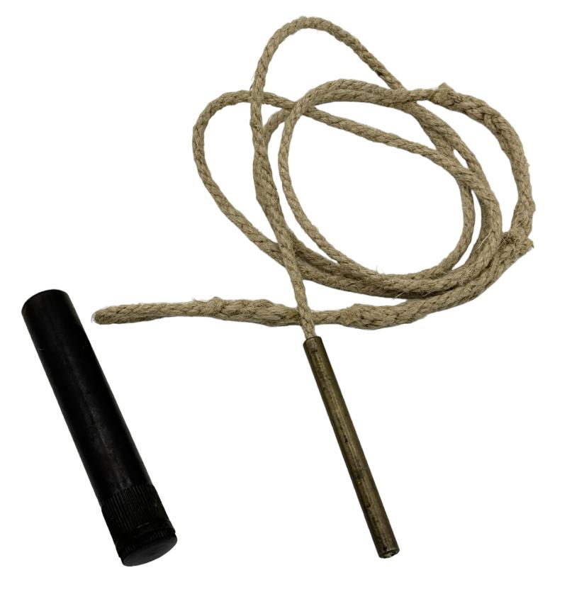 IMCS Militaria British WW2 Rifle Oil Tube And Barrel Cleaning Rope IMCS Militaria British WW2 Rifle Oil Tube And Barrel Cleaning Rope