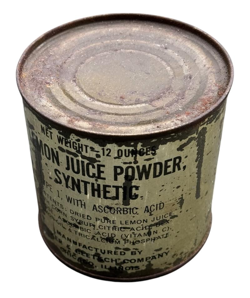 IMCS Militaria US WW2 Ration Can With Lemon Juice Powder IMCS Militaria US WW2 Ration Can With Lemon Juice Powder